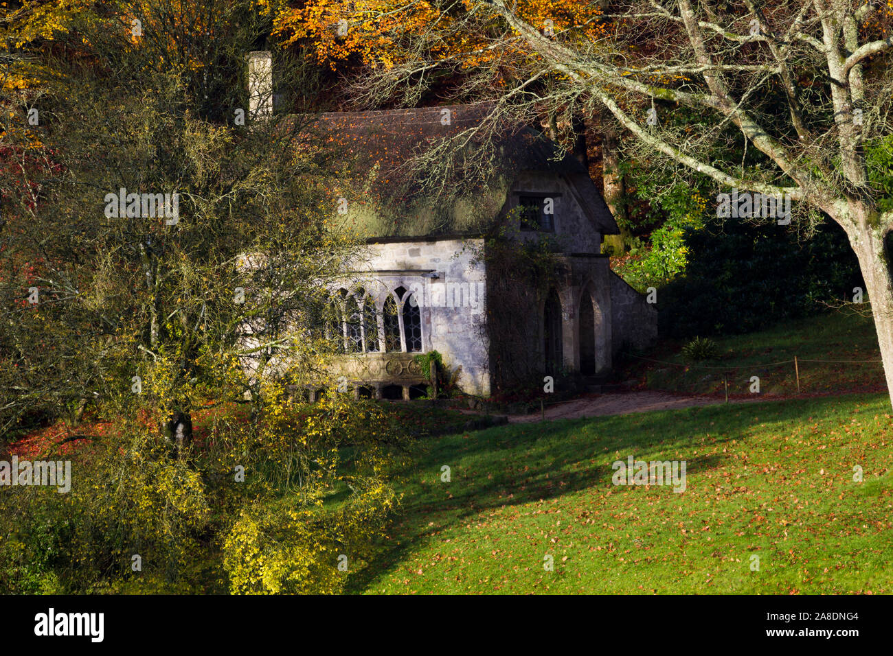 A very sweet little thatched cottage in the woods on the Stourhead ...