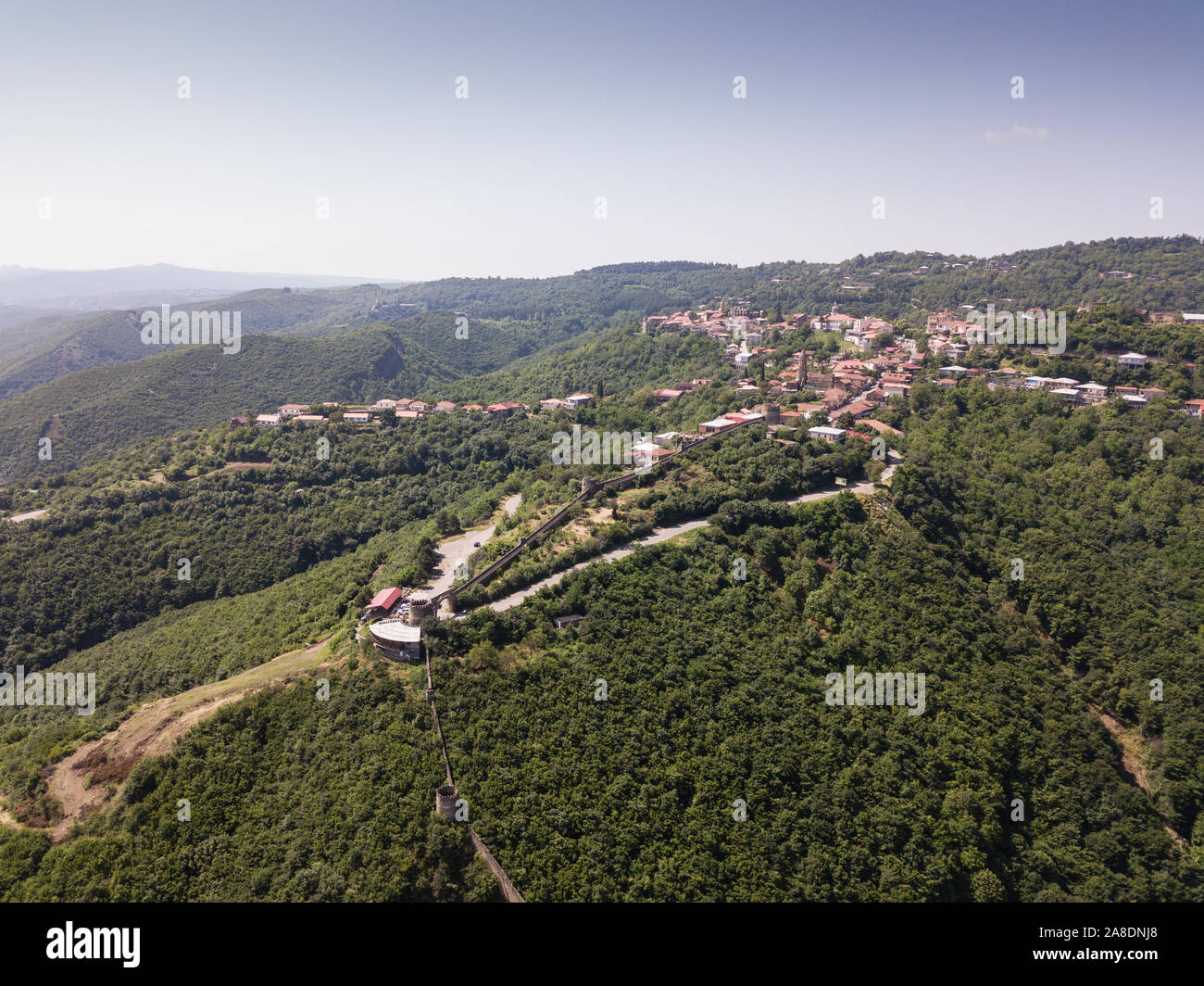 Aerial view to Sighnaghi city - georgian town Signagi in Georgia's ...