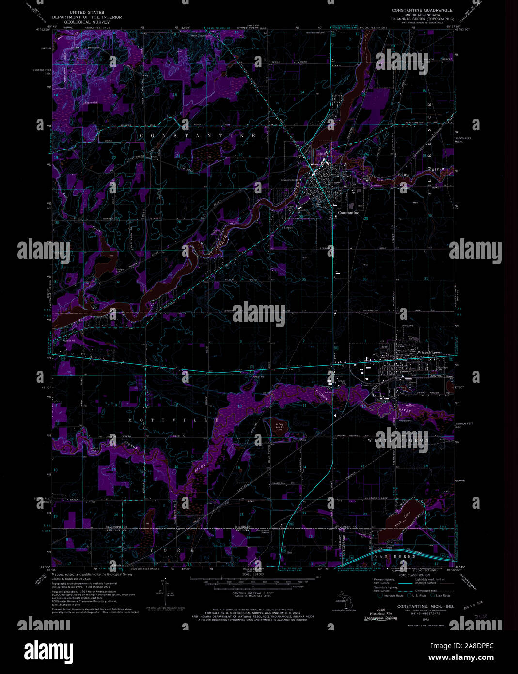 Constantine michigan map hi-res stock photography and images - Alamy