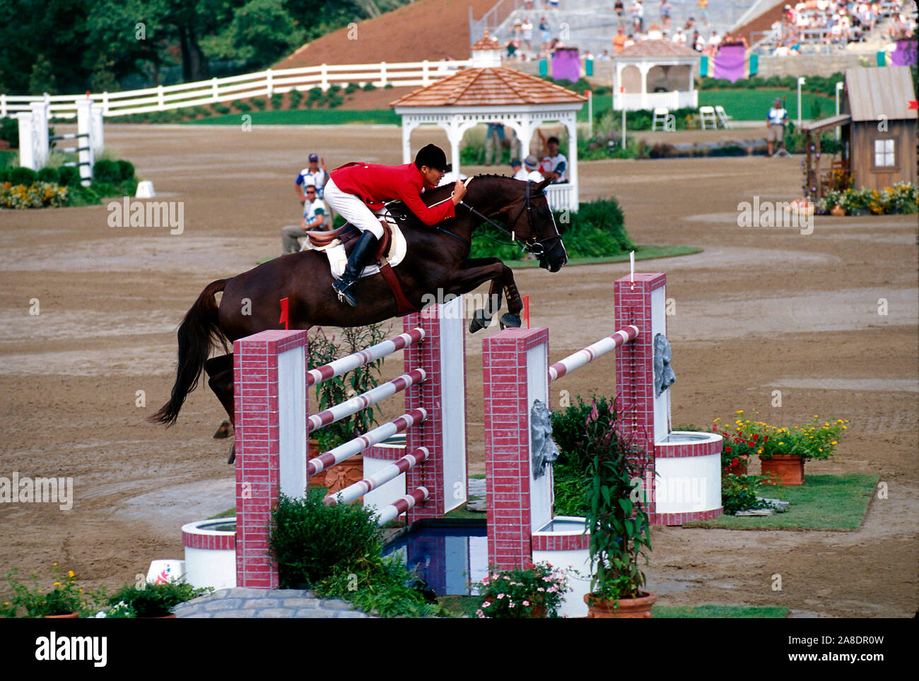 The Olympic Games, Atlanta 1996, Kenji Morimoto riding Alcazaar Stock ...