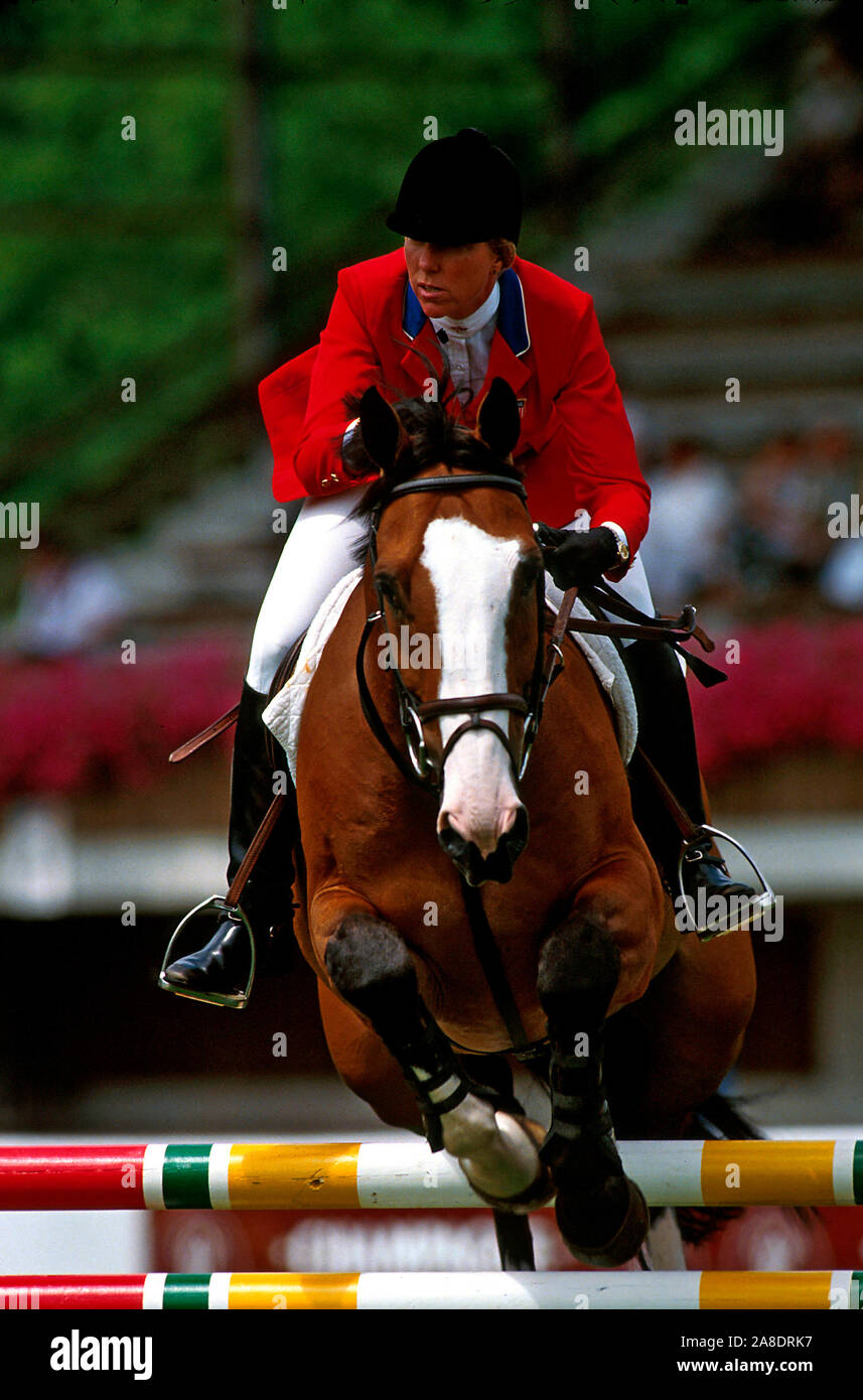 CSIO St. Gallen, 1993, Katie Prudent (FRA) riding Zurich Stock Photo ...