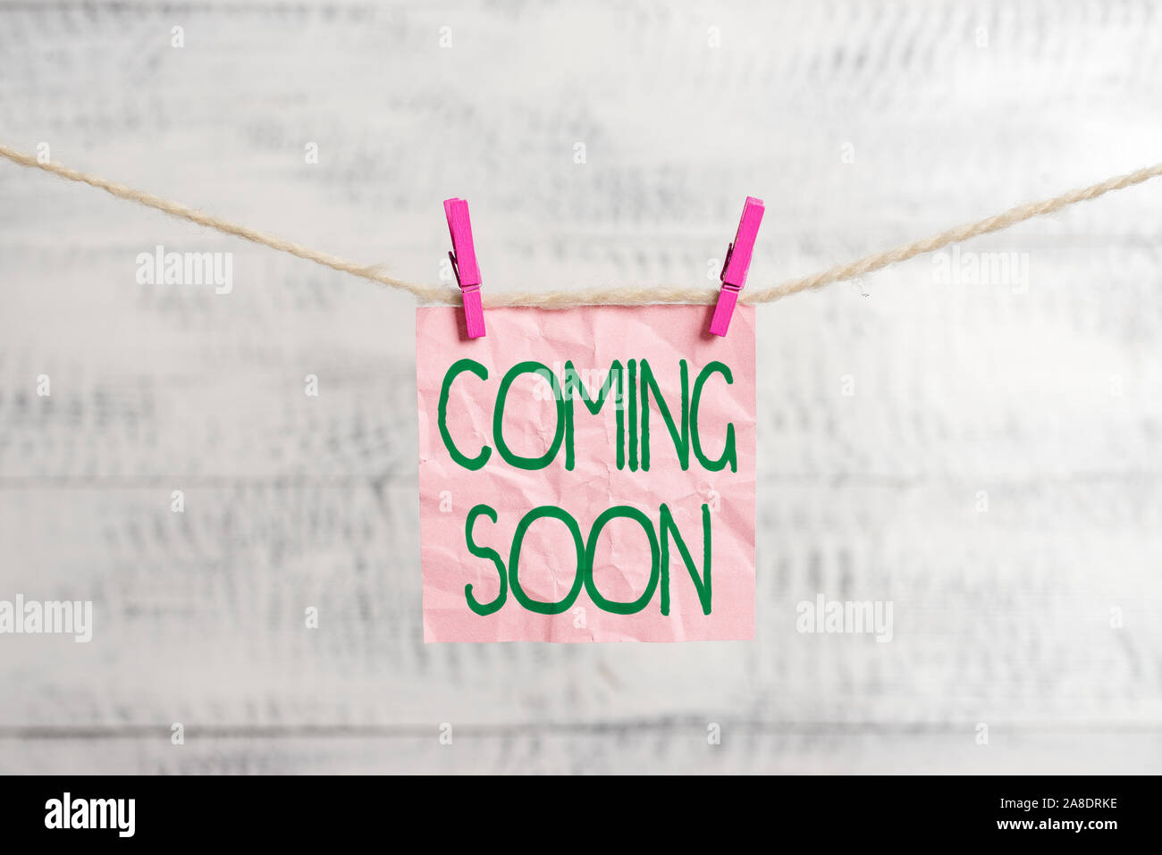 Conceptual hand writing showing Coming Soon. Concept meaning something ...