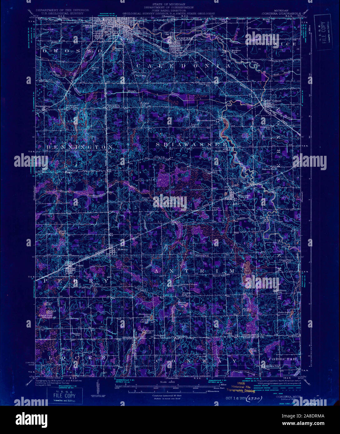 Map of corunna hi-res stock photography and images - Alamy
