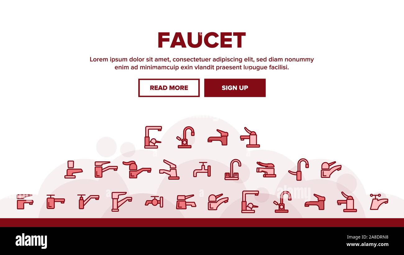 Collection Different Faucet Sign Icons Set Vector Stock Vector Image ...