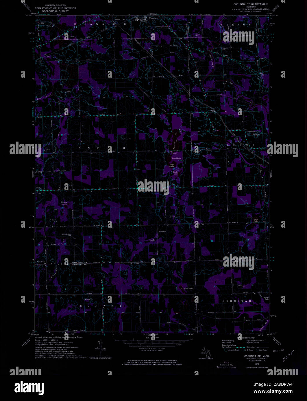 Map of corunna hi-res stock photography and images - Alamy