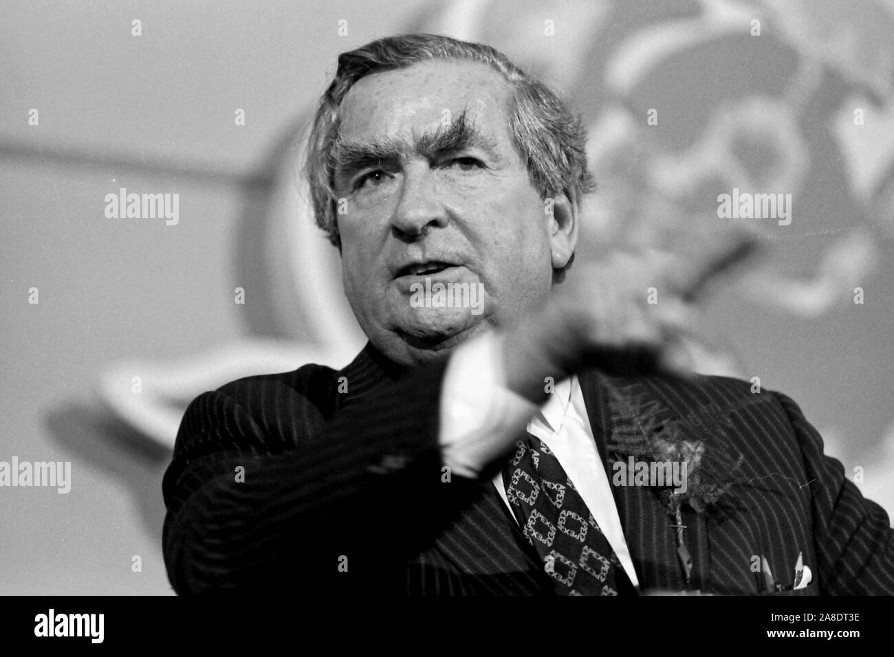 Denis Healey Labour Party conference Leeds 1987 Stock Photo - Alamy