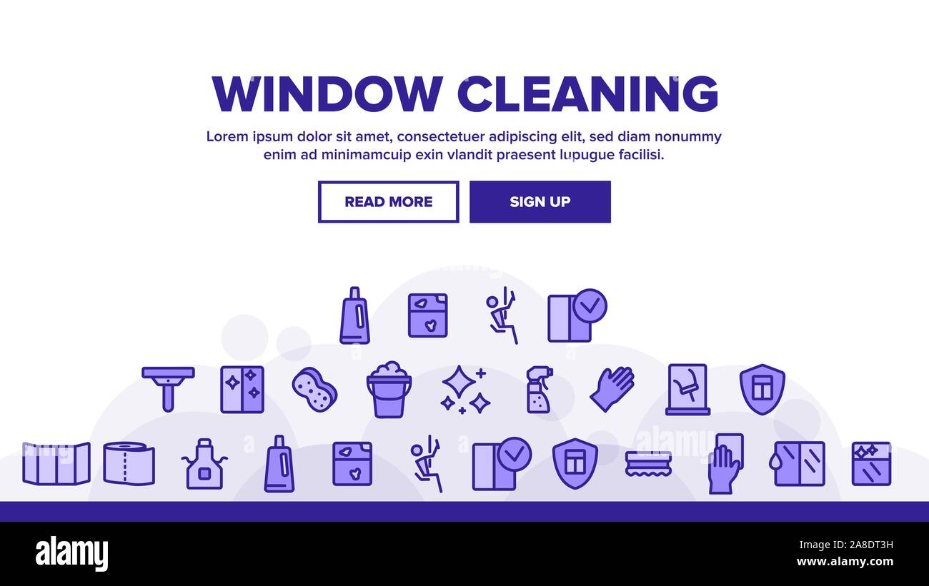 Collection Window Cleaning Sign Icons Set Vector Stock Vector Image ...