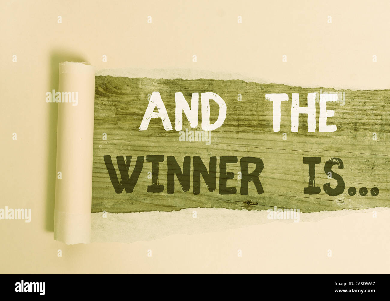 Handwriting text And The Winner Is. Conceptual photo announcing a ...