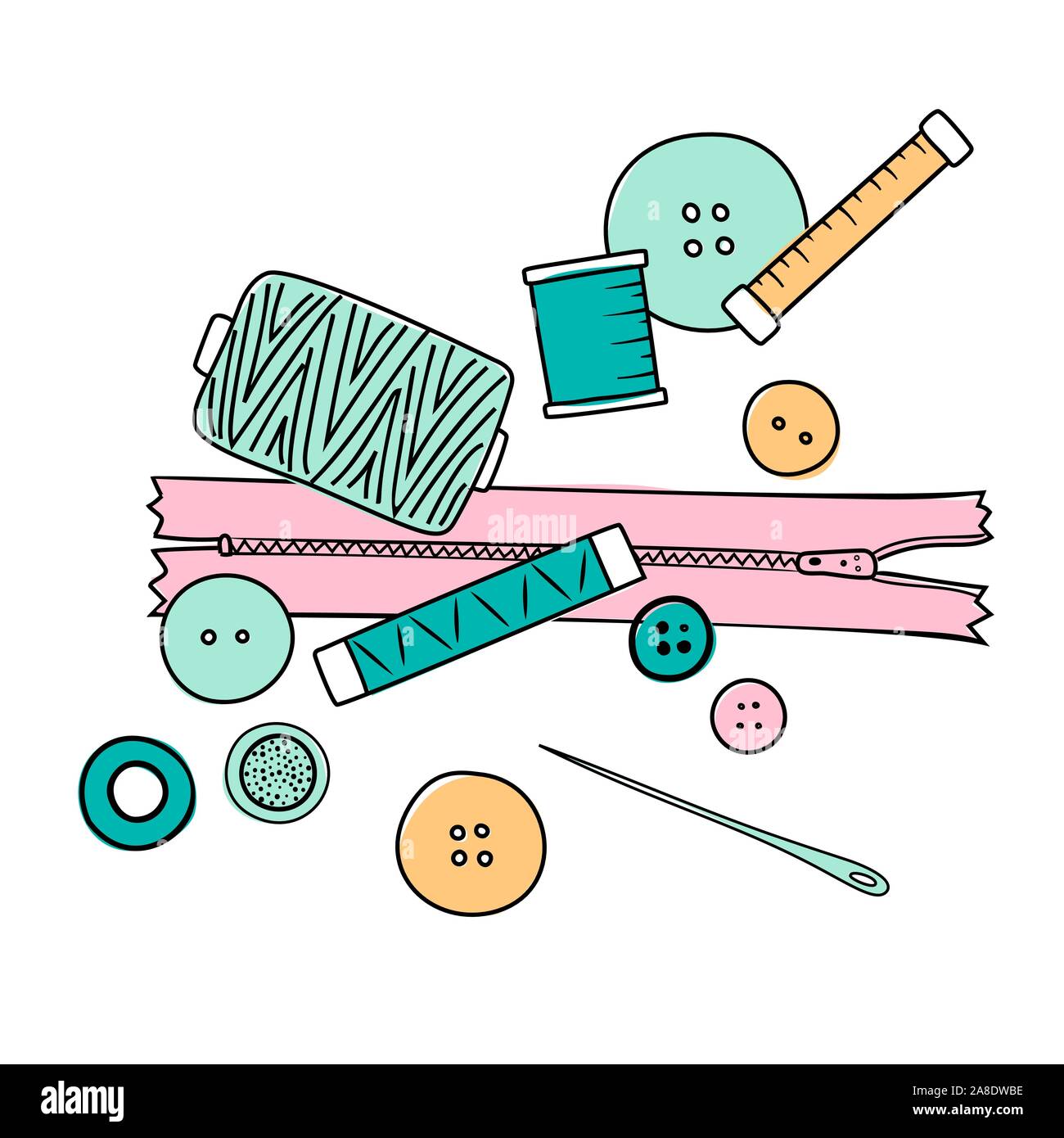 Colourful silk threads Stock Vector Images - Alamy