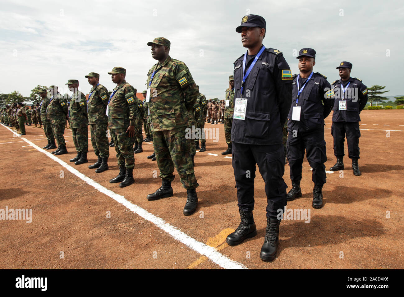 Jinja, Uganda. 7th Nov, 2019. Rwandan military soldiers take part in a ...