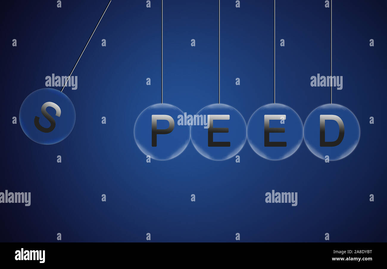 Newton's cradle swings through other letters and about to break Speed ...