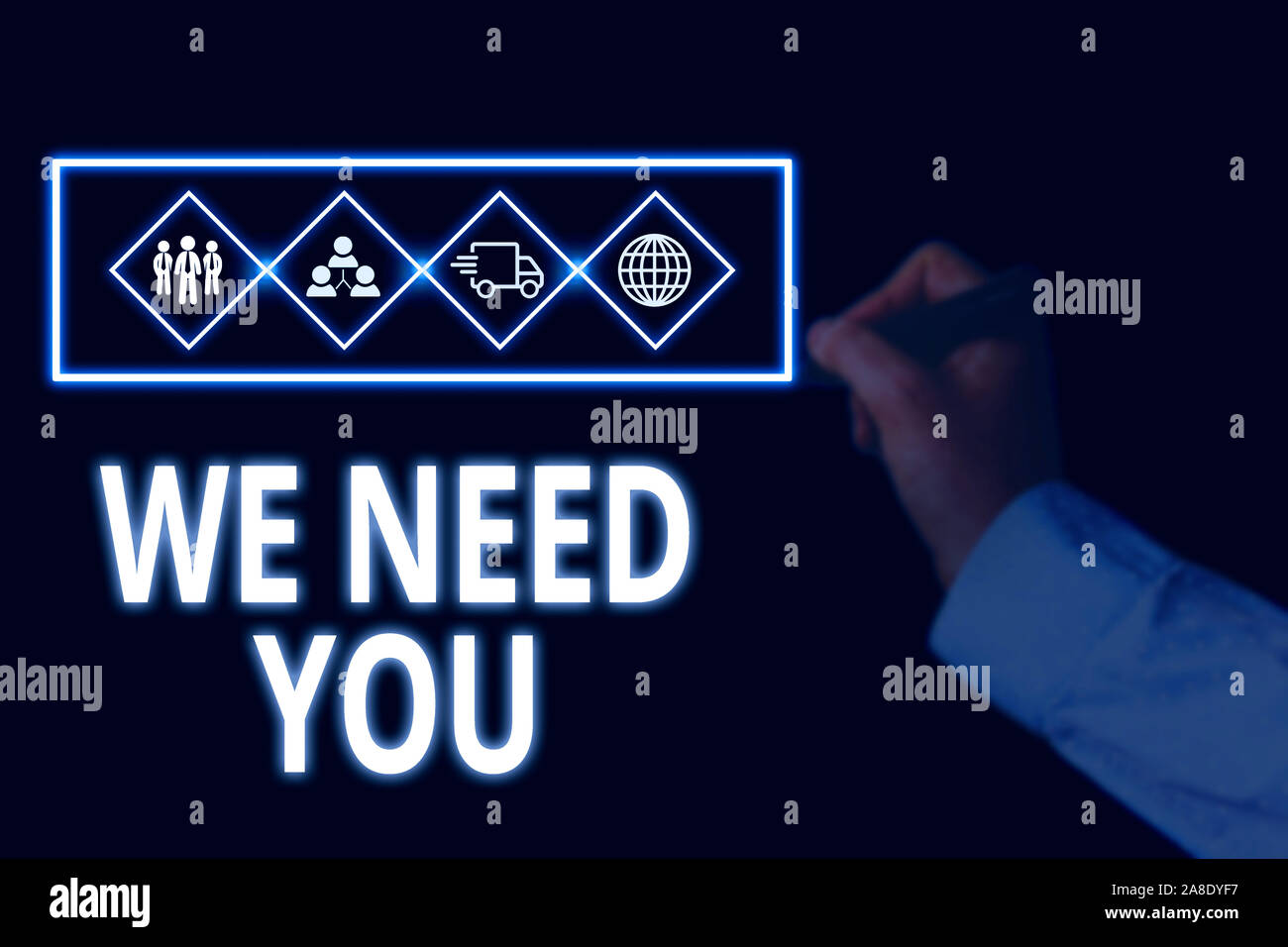 Conceptual hand writing showing We Need You. Concept meaning to fulfill ...
