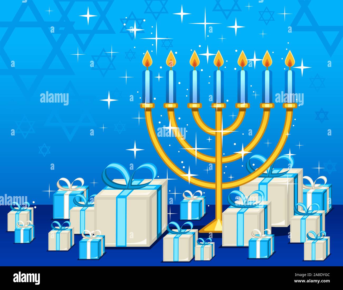 Celebrate your judaism with this Hanukah presents Stock Vector Image ...