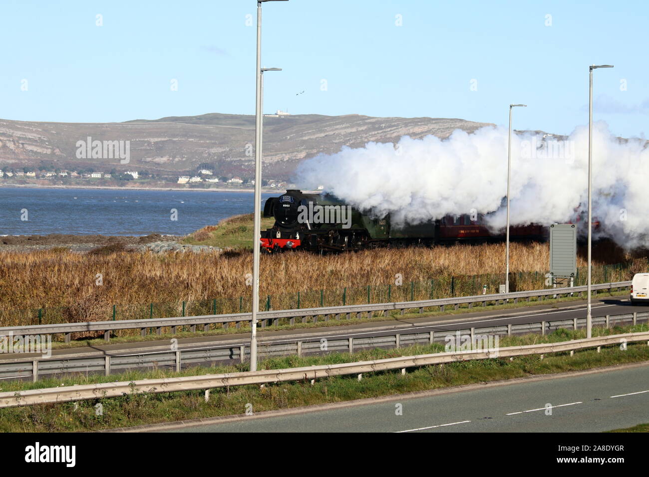 The Flying Scotsman on the north wales coastal line Stock Photo - Alamy