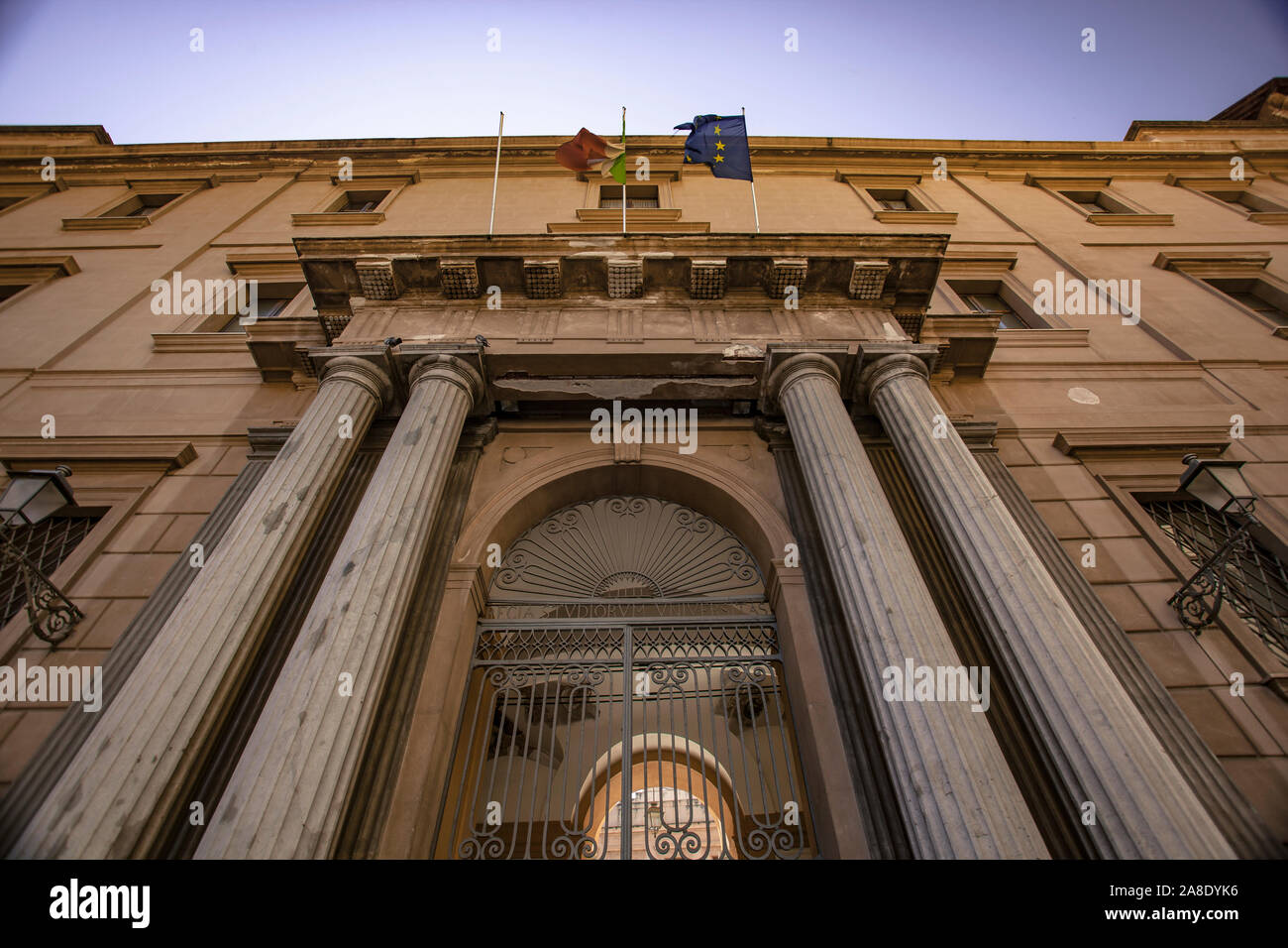 Door with classic columns Stock Photo - Alamy
