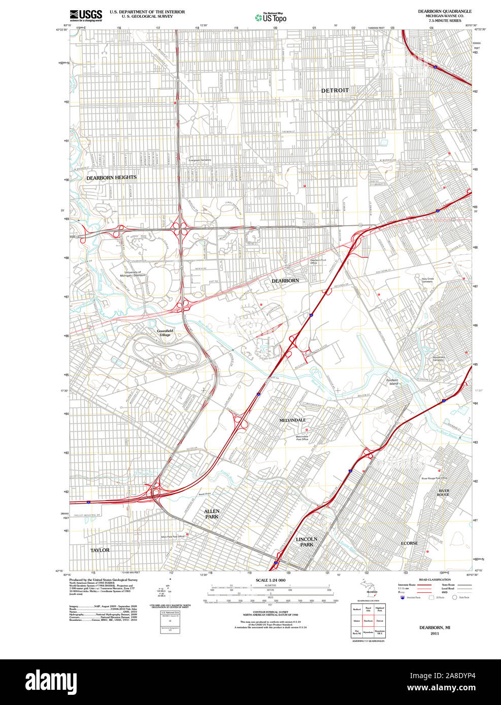 Dearborn map hi-res stock photography and images - Alamy