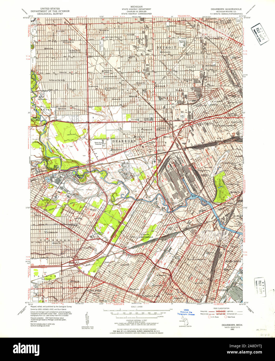 Dearborn map hi-res stock photography and images - Alamy