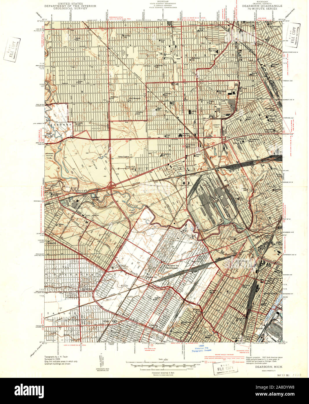 Dearborn map hi-res stock photography and images - Alamy