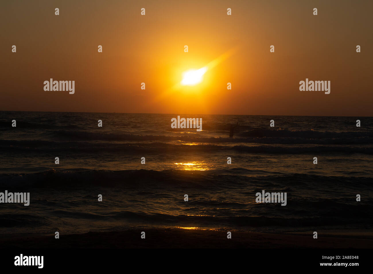 The Beautiful Sunset On The Sea Of Haifa in Israel Stock Photo - Alamy