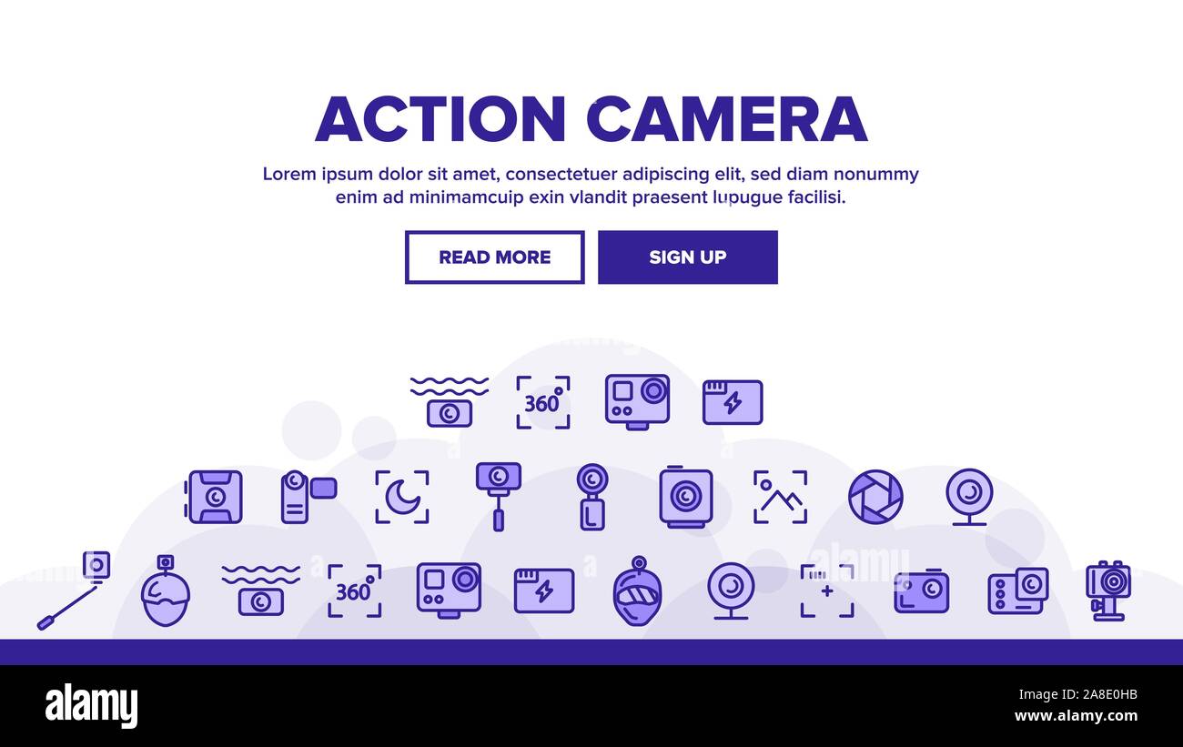 Collection Action Camera Sign Icons Set Vector Stock Vector Image & Art ...