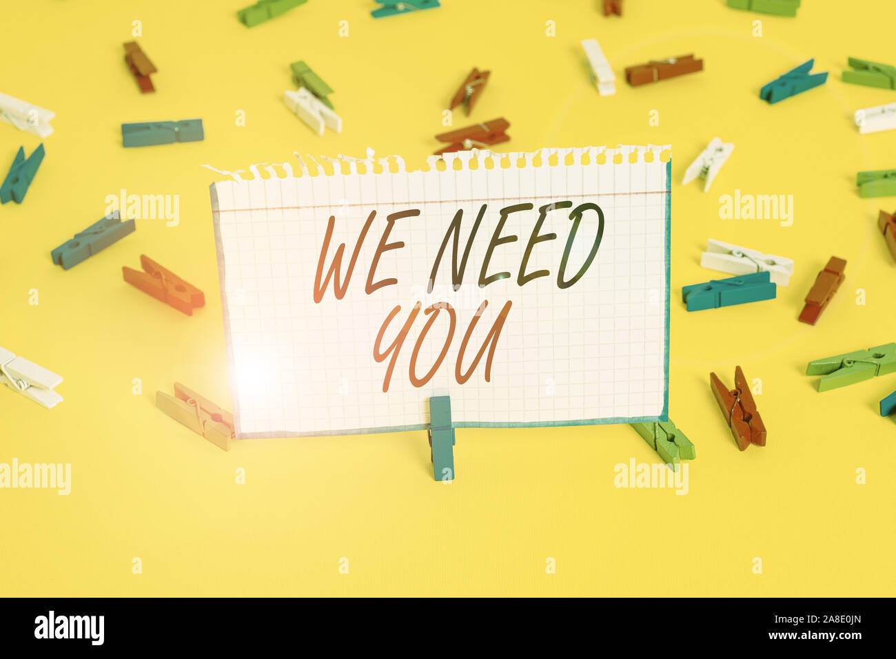 Writing note showing We Need You. Business concept for to fulfill the ...