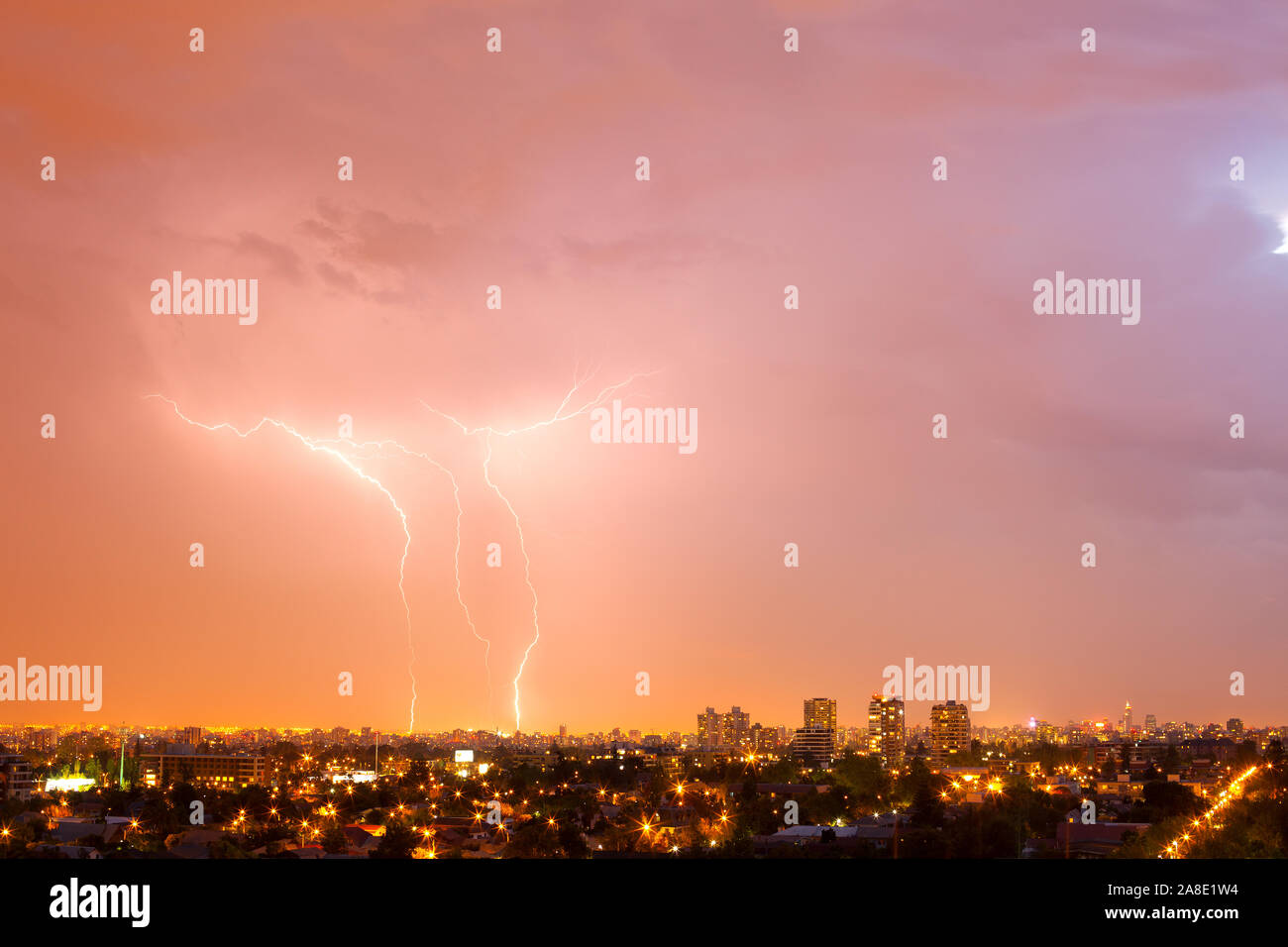 Electric storm over Santiago de Chile, a very unusual phenomenon in ...