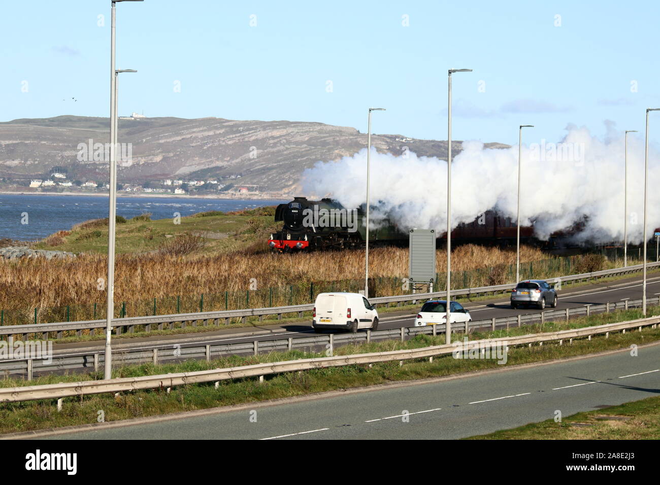 The Flying Scotsman on the north wales coastal line Stock Photo - Alamy