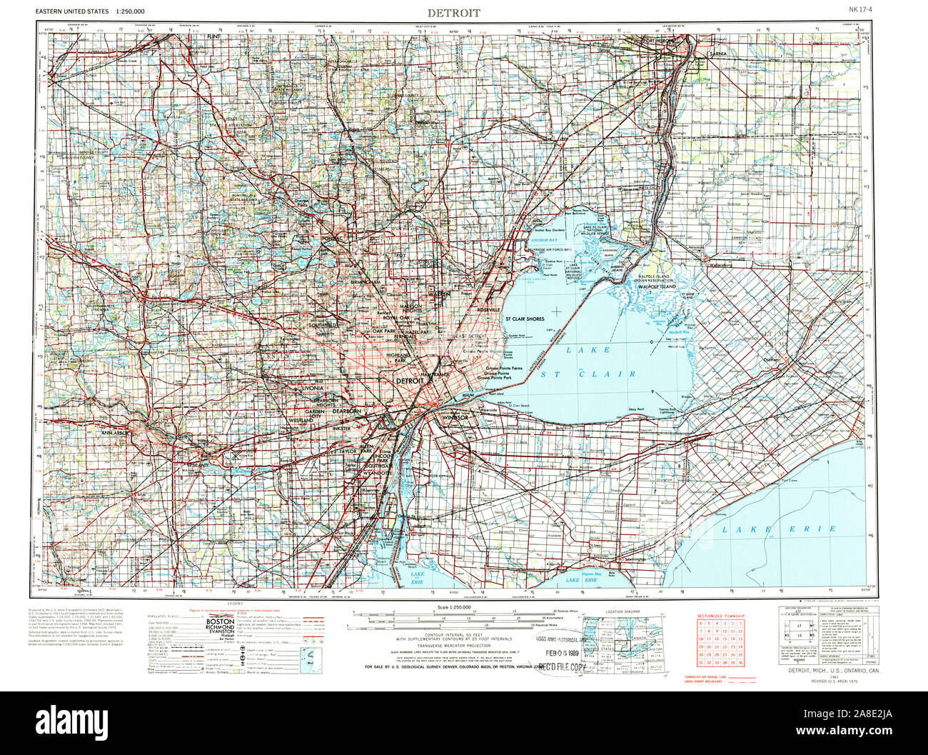 Detroit michigan map Cut Out Stock Images & Pictures - Alamy