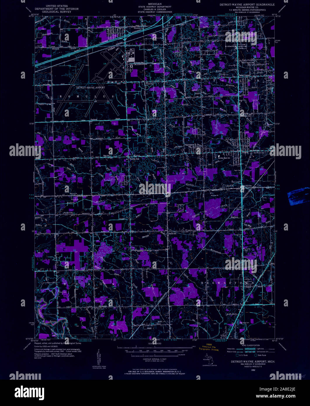 Michigan airport map hi-res stock photography and images - Alamy