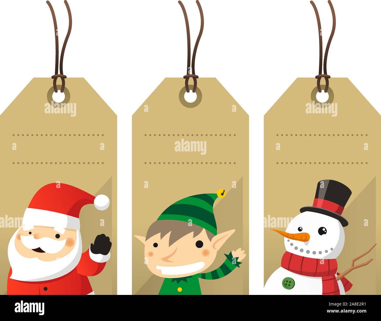 Christmas characters tags Stock Vector Image & Art - Alamy