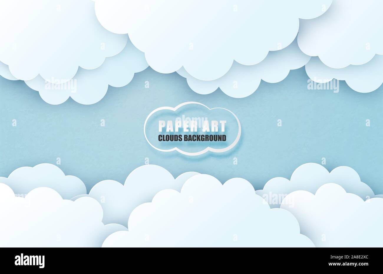 Cloud and sky background in paper cut style. Vector illustration ...