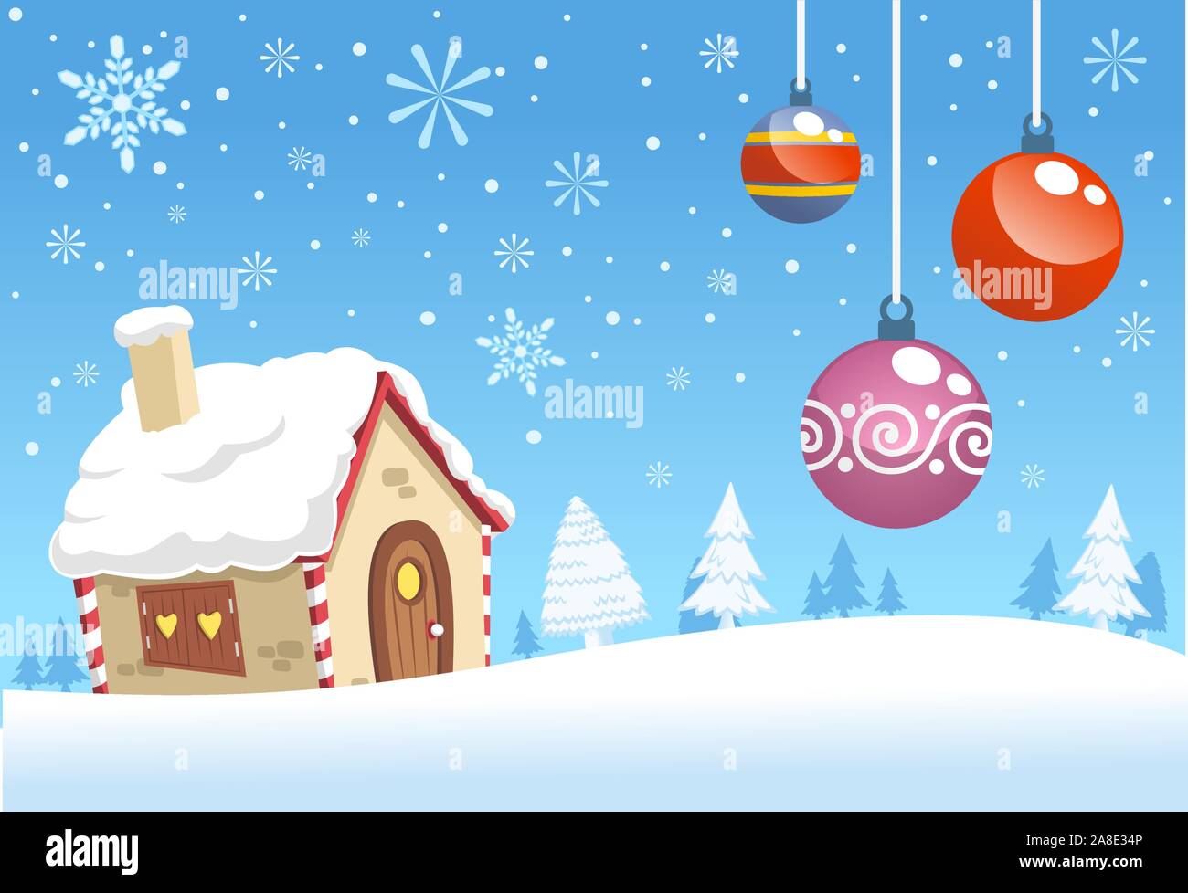 Christmas house decoration background design Stock Vector Image & Art ...