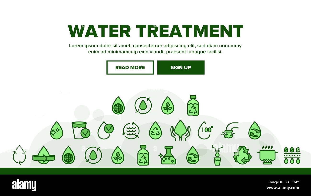 Collection Water Treatment Signs Icons Set Vector Stock Vector Image ...