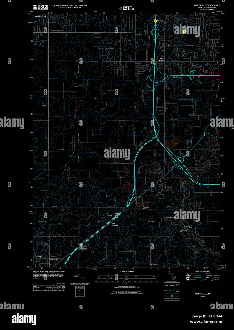 Dimondale michigan map hi-res stock photography and images - Alamy