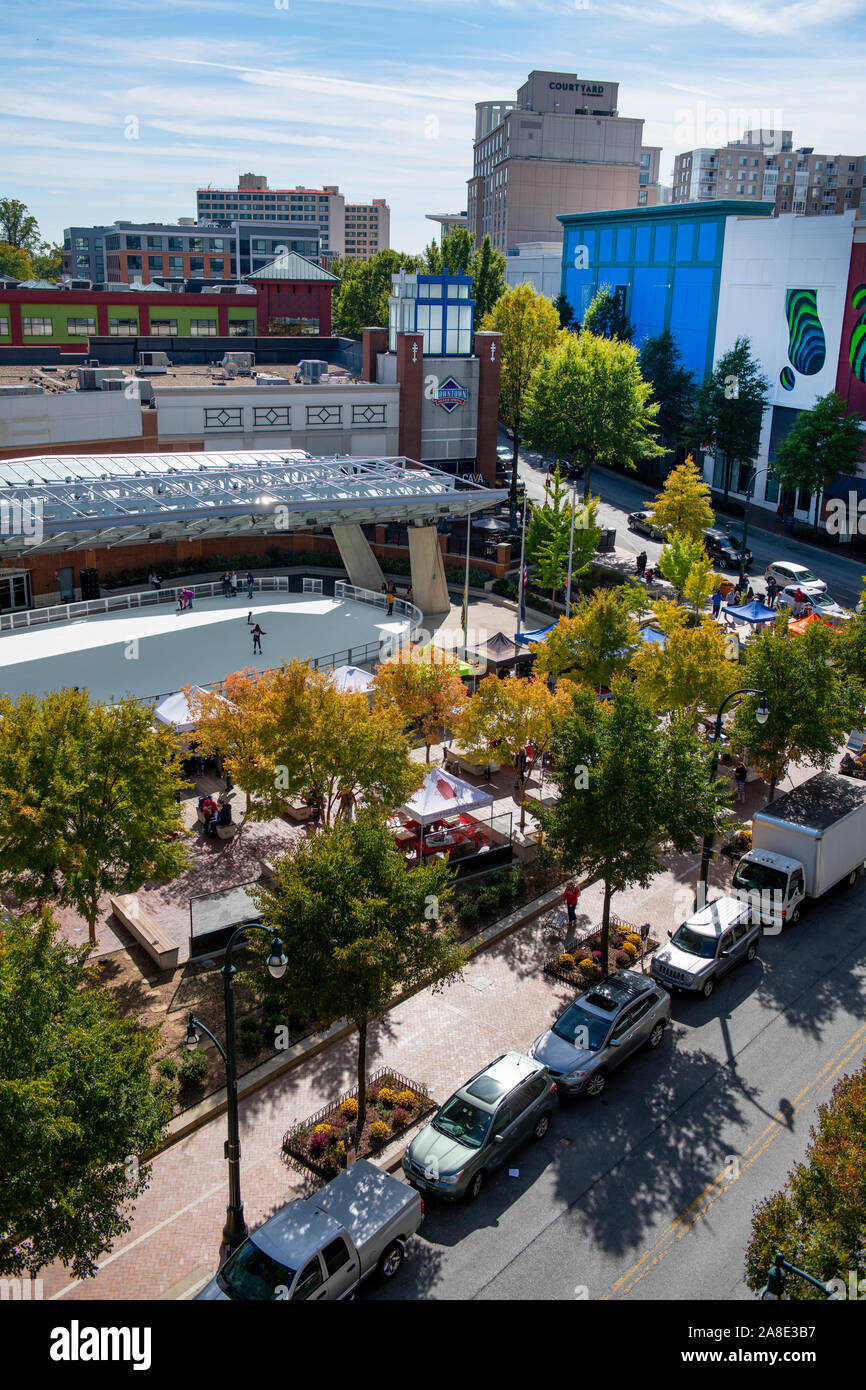 USA Maryland MD Silver Spring fall autumn Veterans Park with ice rink ...