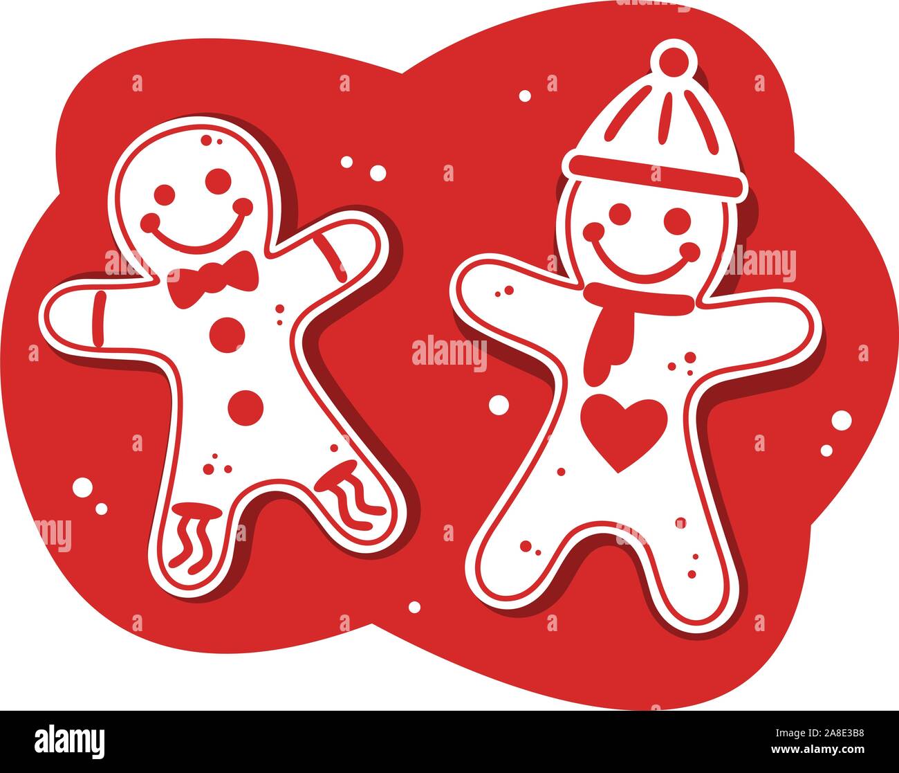 Red holiday cookies Stock Vector Images - Alamy