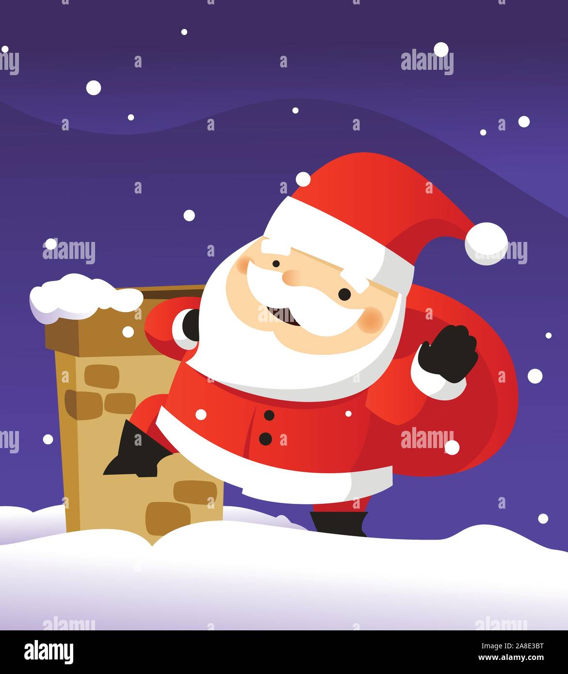 Santa Claus on a rooftop Stock Vector Image & Art - Alamy