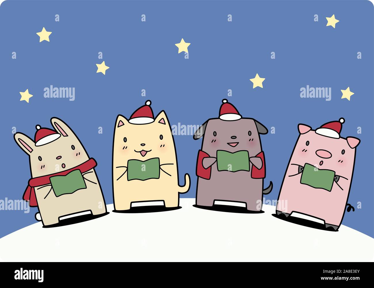 Singing illustration christmas Stock Vector Images - Alamy