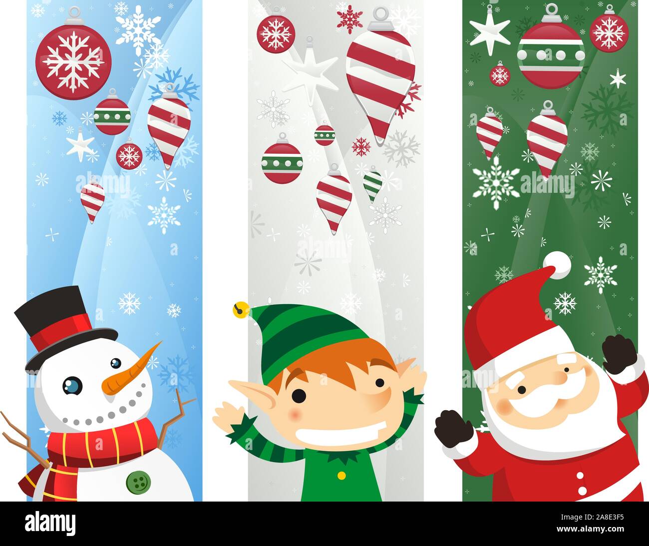 Christmass banners with characters illustration Stock Vector Image ...