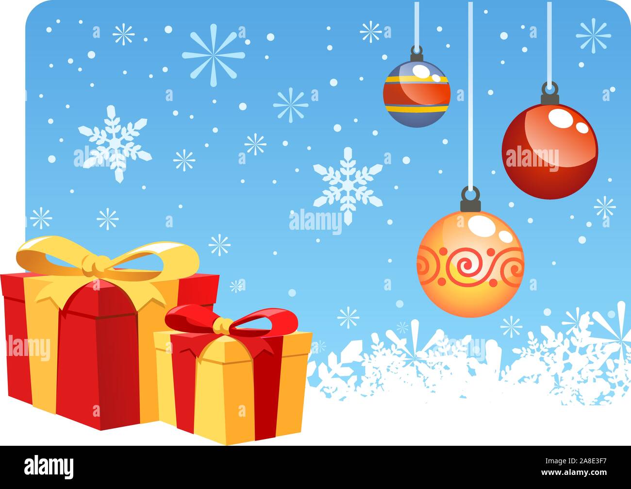 Christmas scene with presents Stock Vector Image & Art - Alamy