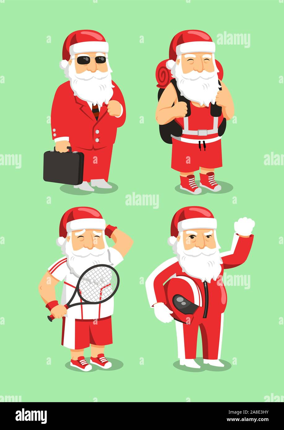 Santa claus cartoon in costumes Stock Vector Image & Art - Alamy