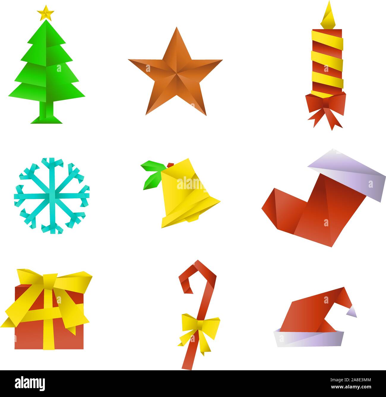 Paper folded santa origami Stock Vector Images - Alamy
