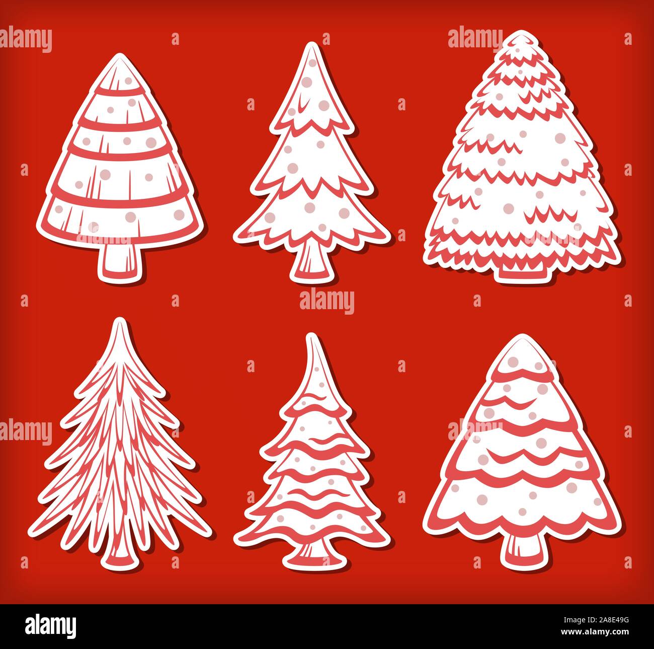 Christmas red icons symbols Stock Vector Images - Alamy