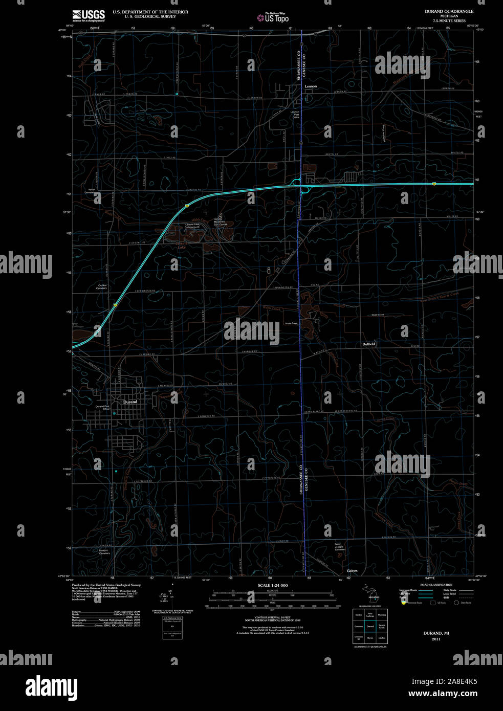 Map of durand hi-res stock photography and images - Alamy