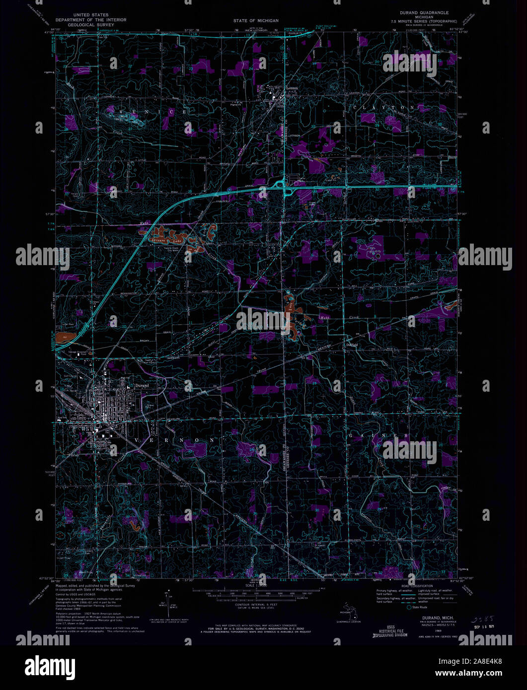 Map of durand hi-res stock photography and images - Alamy