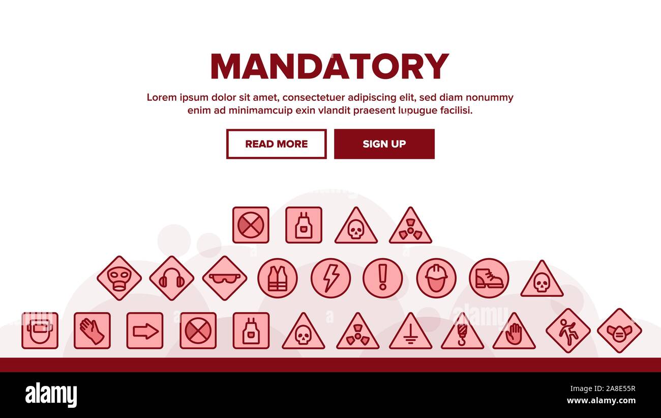 Collection Mandatory Signs Marks Vector Icons Set Stock Vector Image ...