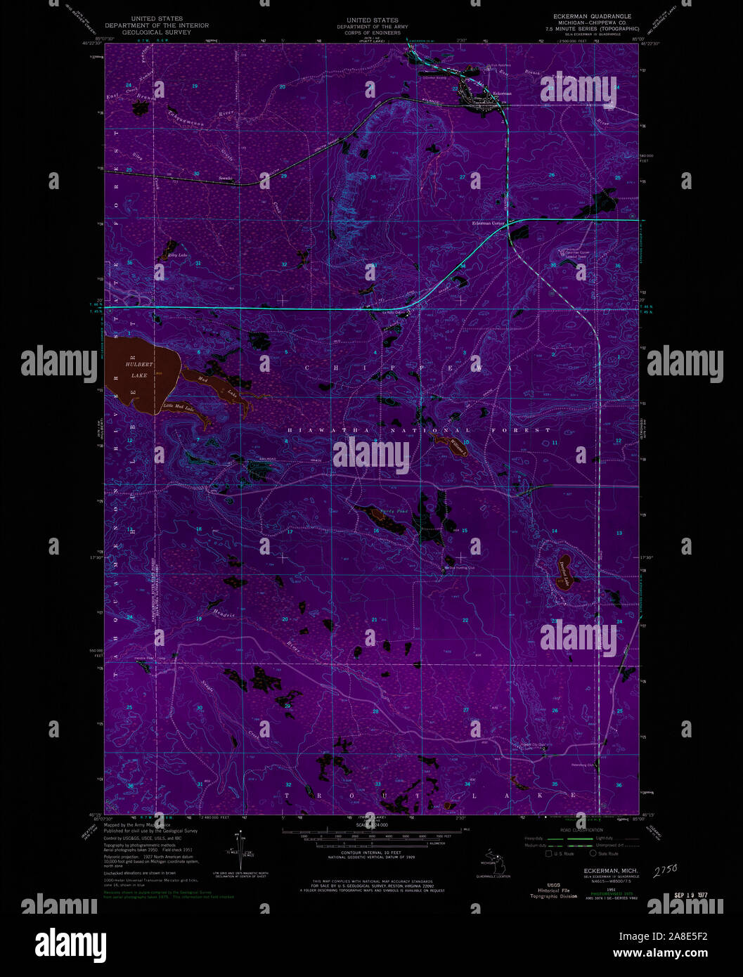 Map of eckerman hi-res stock photography and images - Alamy