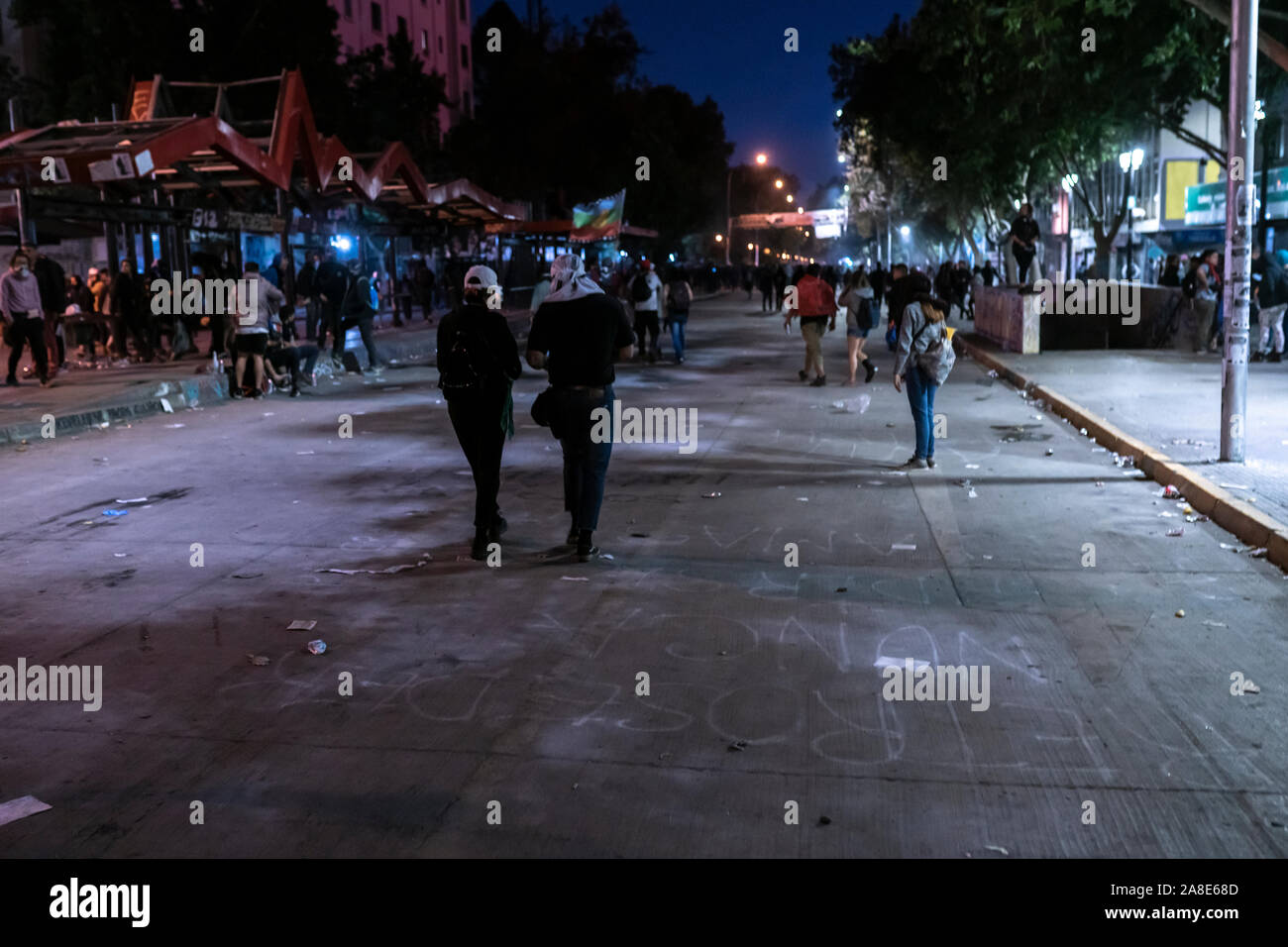 "Santiago de Chile Chile 29 October 2019 People crowds protesting at ...