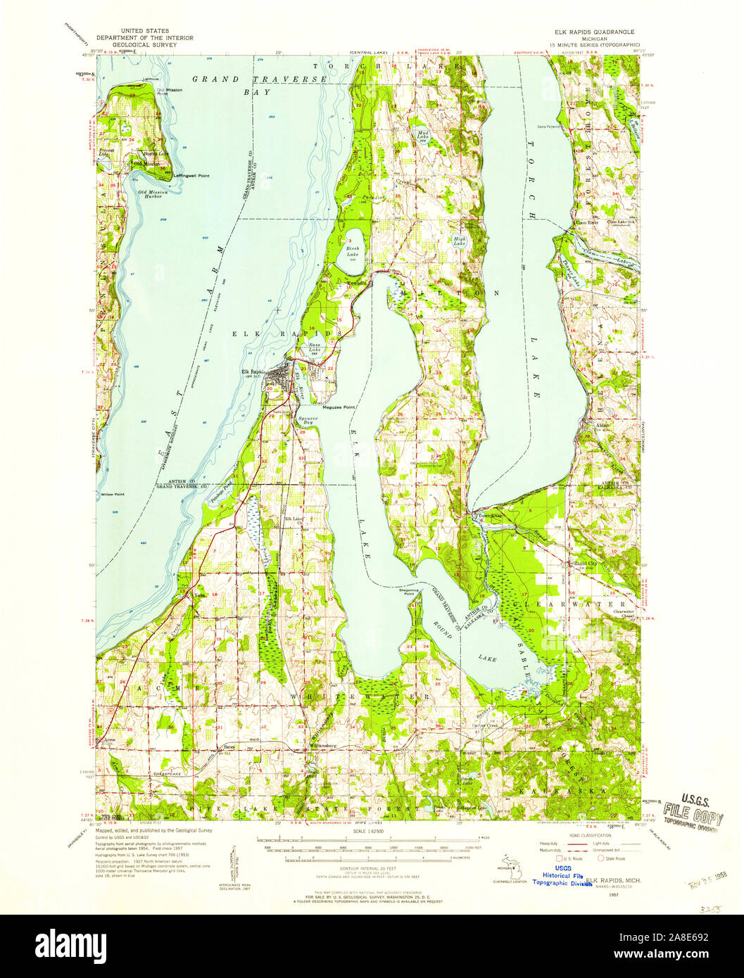 Elk rapids map hi-res stock photography and images - Alamy