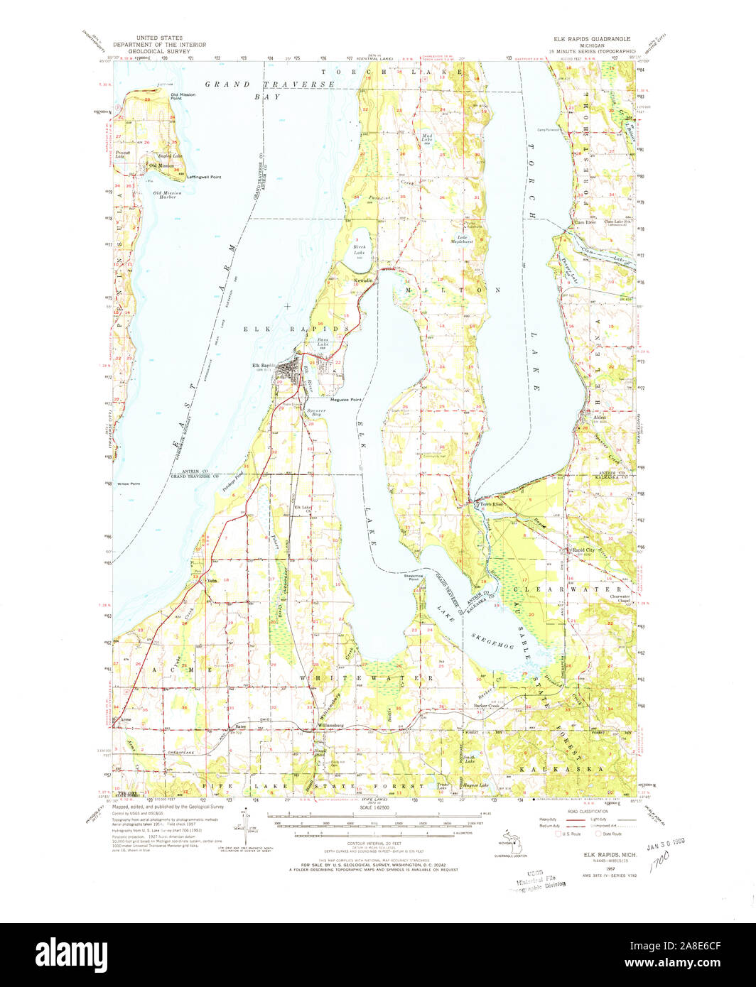 Elk rapids michigan map hi-res stock photography and images - Alamy